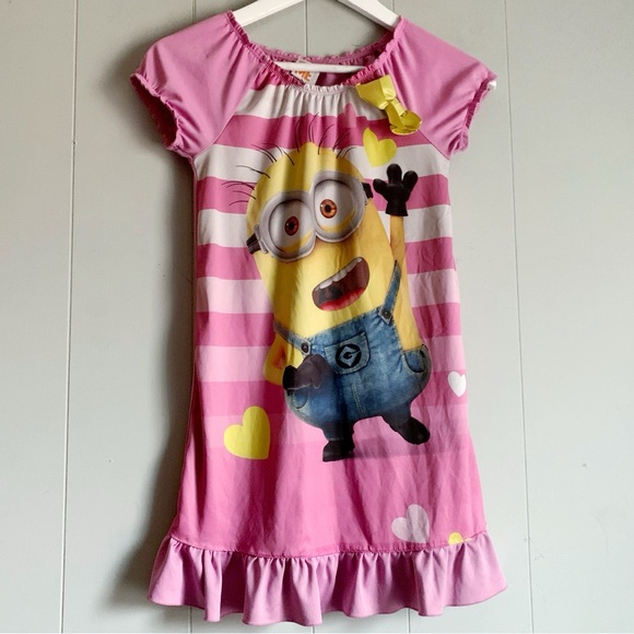 Universal | Pajamas | Despicable Me Girls Minions Nightgown Pajama Pink ...